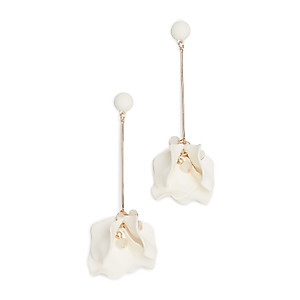 SHASHI Women's Petunia gold plated brass Earrings, White, One Size