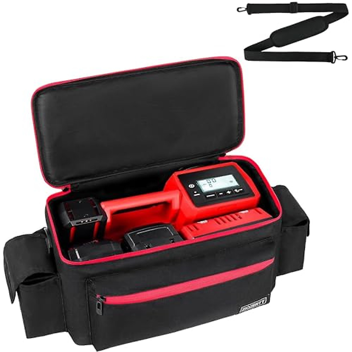 ZIOZERTT Air Compressor Bag Compatible with Milwaukee M18 Tire Inflator 2848-20/Craftsman V20, Air Pump Carrying Case Fits for Milwaukee Tools Accessories and 18V Battery, Black (Bag Only)