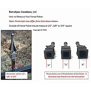 Retrospec Creations 25 Each for 3/4” Plastic Finial Tops for Iron Picket Fence Tops Fleur De Lis – #1-60-34