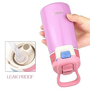 Stainless Steel Kids Water Bottle for Girls Double Wall Beverage Carry Kid Cup Vacuum Insulated Leak Proof BPA-Free Sports Bottle for Boys (Coral)