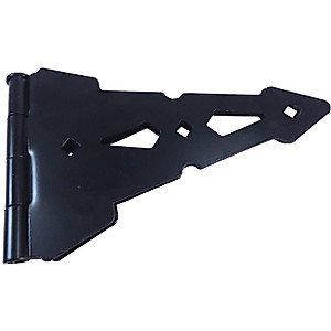 Western Style Black Wood Gate Hinges - Wood Fence Hinge Gate Kit, 8" Strap Gate Hinges - Wood Gate Hardware - Western Style