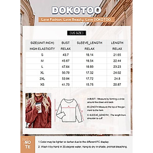 Dokotoo Women Winter Chunky Turtleneck High Neck Long Sleeve Cable Knit Sweaters Pullover Outerwear Grey S