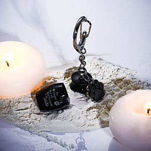 Batiyeer 4 Pcs Pet Urns Keychain for Dogs Ashes Keepsake Stainless Steel Small Pet Cremation Keepsake for Dogs Cats Ashes with Black Velvet Storage Bags, Puppy Cremation Jewelry Paw Charm