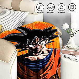 JUST FUNKY Dragon Ball Z Fleece Blanket Featuring Goku in His Simple Form | 45 X 60 Inches Blanket Great for Fans of The Series & Ideal for Home, Travel, and Gifts | Officially Licensed