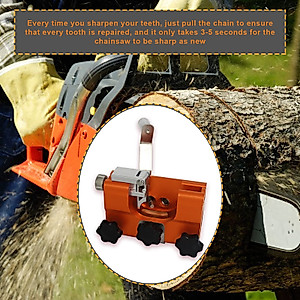 BLKGJTF Chainsaw Sharpener, Hand-Cranked Chainsaw Sharpening Jig Kit, Chainsaw Sharpener Jig, with Gloves and Cleaning Brush, for All Kinds of Chainsaws and Chainsaws, Yellow