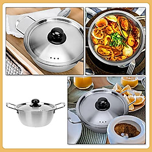 YARNOW Camping Stove Pots Korean Ramen Cooking Pot with Lid Hot Pot Traditional Hot Pot Fast Heating for Kitchen Cookware 2800ml Korean Movies Camping Cookware