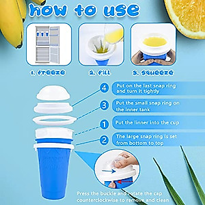 Slushy Maker Cup, Slushie Cup Maker Squeeze, TIK TOK Magic Quick Frozen Smoothies Cup, Insta Slushy Maker Cup With Lids And Straws For Kids & Adults
