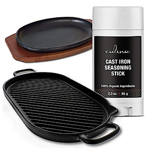 Culina Cast Iron Seasoning Stick | 100% Organic Ingredients | Best for Non-stick Cooking & Restoring | for Cast Iron Cookware, Skillets, Pans & Grills!…