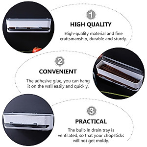 Cabilock Hanging Chopsticks Dispenser Drinking Straw Dispenser Press Automatic Chopsticks Container Holder Chopsticks Organizer for Home Kitchen Grey