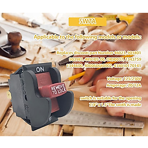Thaekuns SW7A Table Saw On-Off Toggle Switch Replacement for Delta 489105-00 Ryobi 46023