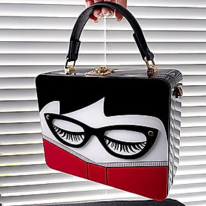 Qiayime Acrylic Shoulder Bag for Women Purse and Handbags Fashion Ladies Top Handle Evening Clutch Crossbody Box Bag Tote (Black&orange)