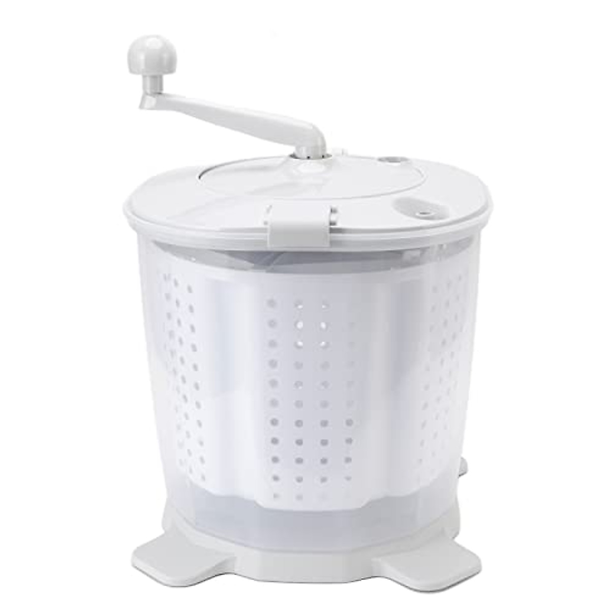 Portable Hand Crank Washing Machine Manual Washing Machine Simple Fast Rotating Speed Stable Portable Manual Washer for Dormitory Apartment Camping Nordic Grey
