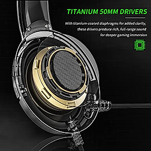 BINNUNE Gaming Headset with Mic for Xbox Series X|S Xbox One PS4 PS5 PC Switch, Wired Audifonos Gamer Headphones with Microphone Xbox 1 Playstation 4|5