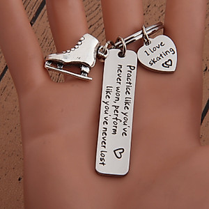 Gzrlyf Skating keychain Figure Skater Keychain Ice Skating Gifts Skate Lover Gifts Skating Coach Gifts(Skater keychain)