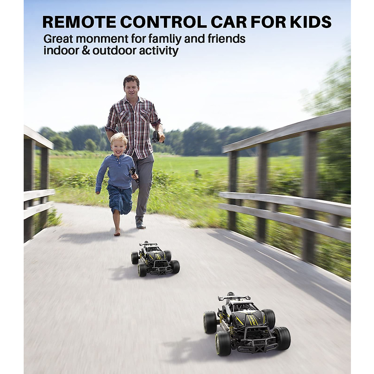 DODOELEPHANT Remote Control Car RC Cars Metal Drift 1/20 Scale Fast 10MPH 2.4Ghz 2WD All Terrain 2X Batteries 50 Min Play Sport Racing Hobby Toy Vehicle Xmas Birthday Gifts for Boys Girls Adults