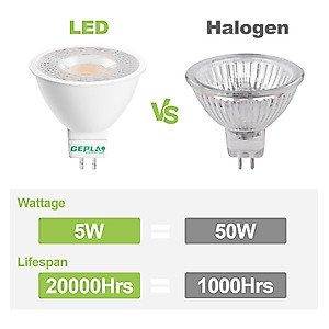 12 Pack MR16 GU5.3 LED Bulb 50W Halogen Equivalent, 5W 3000K Soft White, 450 Lumens, 38 Degree Spot Lighting for Indoor/Outdoor Flood Track Recessed Lighting Not Dimmable AC/DC 12V 24V