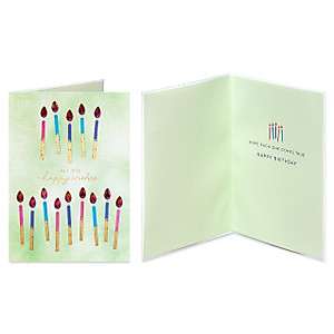 Papyrus Deluxe Boxed Birthday Card Assortment, Floral and Candles (4-Count)
