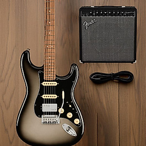 Fender Player Plus Stratocaster Electric Guitar, with 2-Year Warranty, Silverburst, Pau Ferro Fingerboard