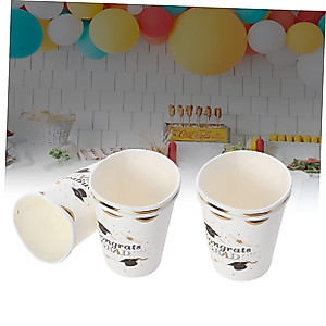 MUSISALY 10pcs Graduation Cups Disposable Cups Beer Paper Mugs Class of 2022 Paper Cups Congrats Grad Cups Beverages Cups Disposable Paper Cups Graduation Season Grace