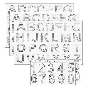 Prasacco 98 Pcs Glitter Letter Stickers Number Stickers, Rhinestone Letter Stickers Alphabet Stickers Silver Letter Stickers Cute Shiny Letters Stickers for DIY Crafts