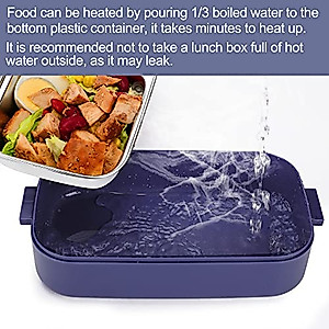 JUBOSYCZ Stainless Steel Bento Box for Adults&Kids,Japanese Leakproof Lunch Box Divided Food Meal Storage Containers Set Stackable 2 Layer for Children School Picnic Blue