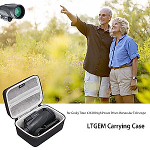 LTGEM Monocular Case Hard Carrying Case Compatible for Gosky 12X55 or Titan 12X50 or Pankoo 40X60 High Power Prism Monocular Telescope