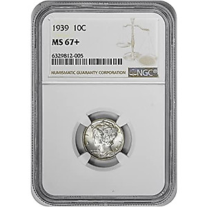 1939 P Mercury Dime NGC MS67+