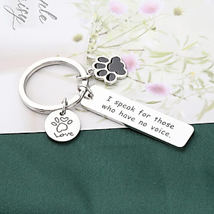 WSNANG Veterinarian Gifts I Speak For Those Who Has No Voice Keychain Vet Techs Gift Animal Rescue Gift (Speak For Those KC)
