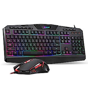 Redragon S101 Gaming Keyboard, M601 Mouse, RGB Backlit Gaming Keyboard, Programmable Backlit Gaming Mouse, Value Combo Set [New Version]