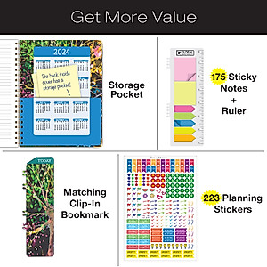 HARDCOVER 2023 Planner: (November 2022 Through December 2023) 8.5"x11" Daily Weekly Monthly Planner Yearly Agenda. Bookmark, Pocket Folder and Sticky Note Set (Black Tree Seasons)