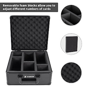 Graded Card Storage Box and Top Loaded PSA,BGS,SGC,GMA baseball football sports cards, Impact Absorbing Foam Slots Waterproof Display Trading Card Case with Durable Lock,Easy to Carry (3 Slots)