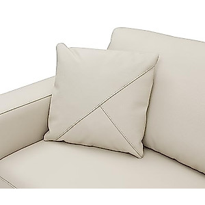 Blackjack Furniture Surton Top Grain Italian Leather Sectional Sofa for Living Room and Home Office, Modern Luxury L-Shaped Couch, 117" W, Right Arm Facing, Beige