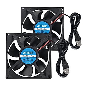 AITRIP 2PCS 80mm USB Fan 5V Brushless 8025 80x25mm for Cooling DIY PC Computer Case 3D Printer CPU Coolers Radiators