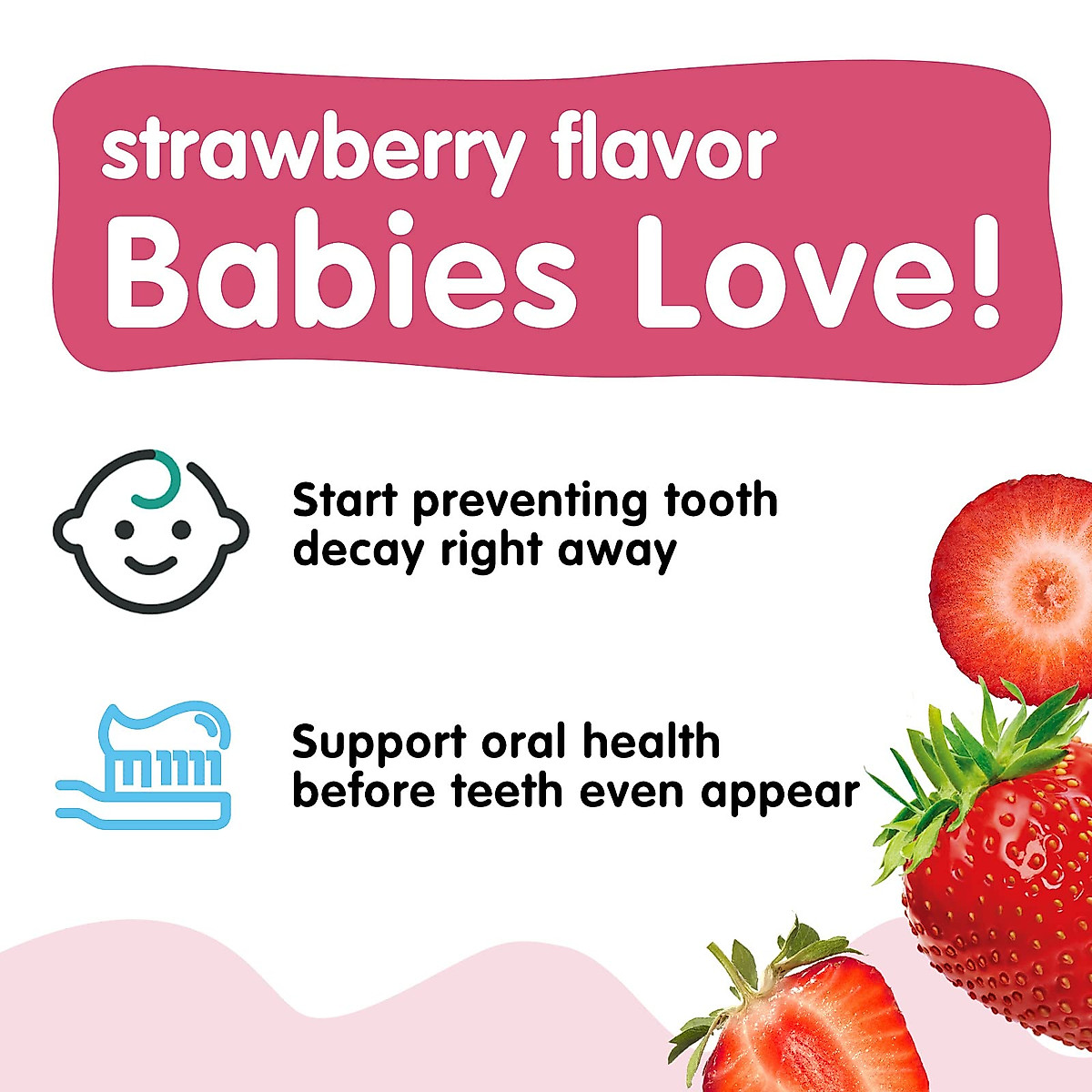 Kids Bubble Toothpaste, Toddler Toothpaste with Low Fluoride, Foaming Toothpaste and Mouthwash for Dental Care 60ml (Strawberry)