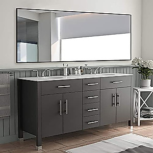 KIAYACI Full Length Mirror Oversized Floor Mirror with Stand Bedroom Dressing Mirror Full Body Wall Mirror (Black, 71" x 24")