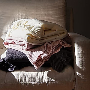 Best Home Fashion Ruffle Border Throw - Ivory - 50" W x 60" L - (1 Throw)