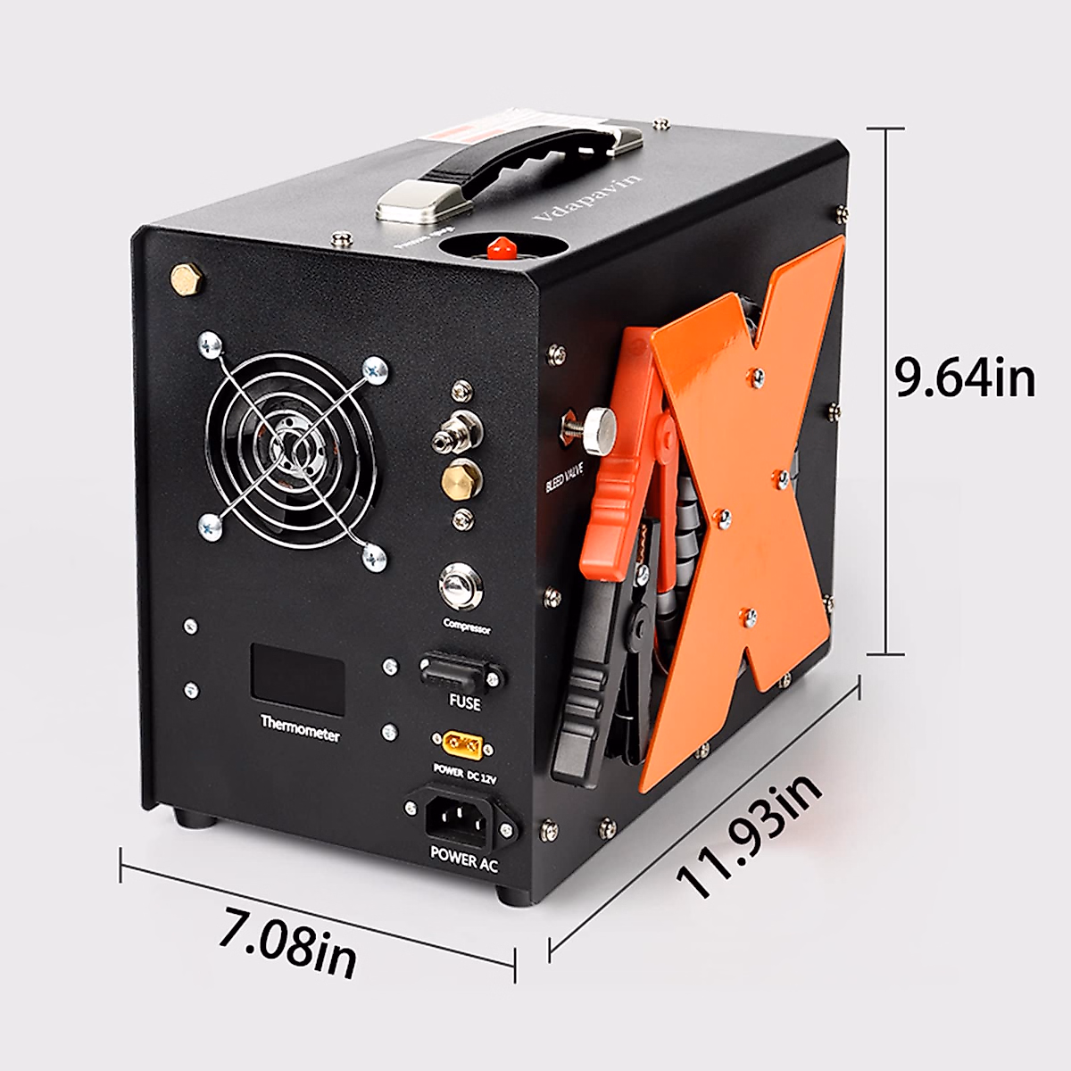 PCP Air Compressor, Auto-stop Powered by DC 12V Car or Home AC 110V/220V, 4500Psi/30Mpa/300Bar w/Built-in Water/Oil Adapter & Cooling Fan for Paintball, Scuba, Air Rifle