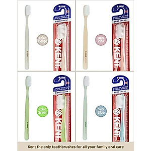 [KENT] CLASSIC Medium Head Extra Soft Toothbrush, Sensitive Teeth & Gums for Adults & Teens - (Set of 6)