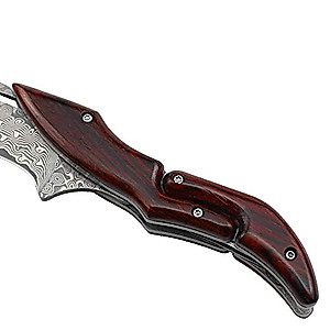 MASALONG Residual Wings KNI191 Damascus folding collection knife (Straight back)