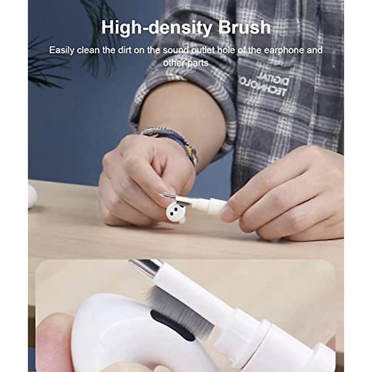 Headphone and Charging Port Cleaning Pen 3-in-1 Tool for Ear Buds Air Pods Bluetooth Earphones Cleans Ear Wax, Dirt, Dust and More