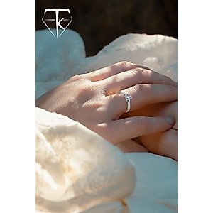 Takar 925 Sterling Silver Round Cubic Zirconia Solitaire Ring, CZ Stackable Engagement Ring, Wedding band, Eternity Moissanite Diamond Cut Promise Silver Ring Gifts for Women, Luxurious Silver Jewelry Made in the USA (X-Small)