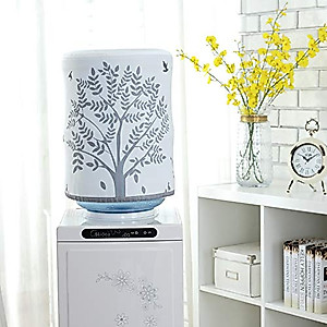 DFYOUHome Water Dispenser Barrel Covers, Reusable Furniture Standard Cover Protector for Home, Office and 5 Gallon Water Bottle, Durable Fabric Bucket Décor (Tree)