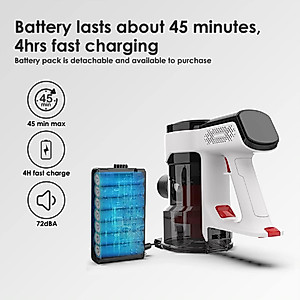 Evereze EVC3001 Cordless Stick Vacuum with 45 Minute Runtime, 1.1 Qt. Large Dust Cup, 3 in 1 Wall Mounted Accessory Storage, and LED Display