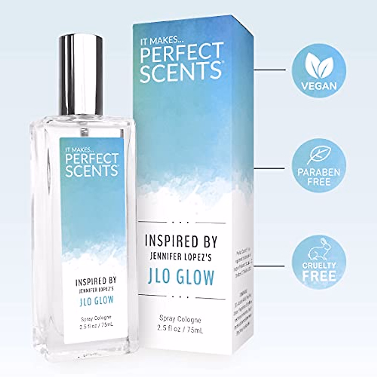 Perfect Scents Fragrances, Inspired by Jennifer Lopez's J Lo Glow, Eau de Toilette, Fragrance for Women, Vegan, Paraben Free, Never Tested on Animals, 2.5 Fluid Ounces