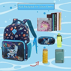 HAPPYSUNNY Galaxy Backpack for Kids Boys Girls 15 Inch Changeable Pictures Hologram Lenticular Spaceman Rocket 4-10 Age for Preschool Early Elementary Kindergarden Bookbags with Chest Straps