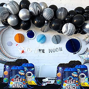 Beyton 24 PCS Outer Space Party Supplies Goodies Drawstring Bags,Space Galaxy Birthday Party favors bags For Boys Space theme birthday Party Decoration