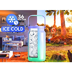 Meoky 50 oz Tumbler with Handle, Stainless Steel Vacuum Insulated Water Bottle, Keeps Cold for 36 Hours, 100% Leak Proof, BPA-free, Non-slip Base (Fairyland)