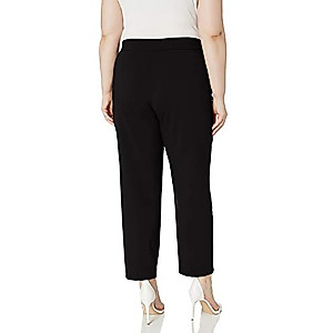 Alfred Dunner Petite Womens PetiteClassic Allure Fit Proportioned Pant with Elastic Comfort Waistband, Black, 8P