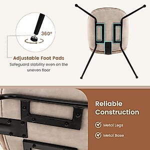 Giantex Dining Chairs Set of 4, Velvet Kitchen Chair Set with Metal Base, Max Load 330 Lbs, Armless Dining Side Chair with Padded Seat, Upholstered Modern Accent Dining Room Chairs