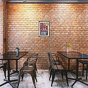 New Deco Cold Beer Here Vintage Retro Rustic Metal Tin Sign Pub Wall Deor Art 8x12 Inches (20x30cm)